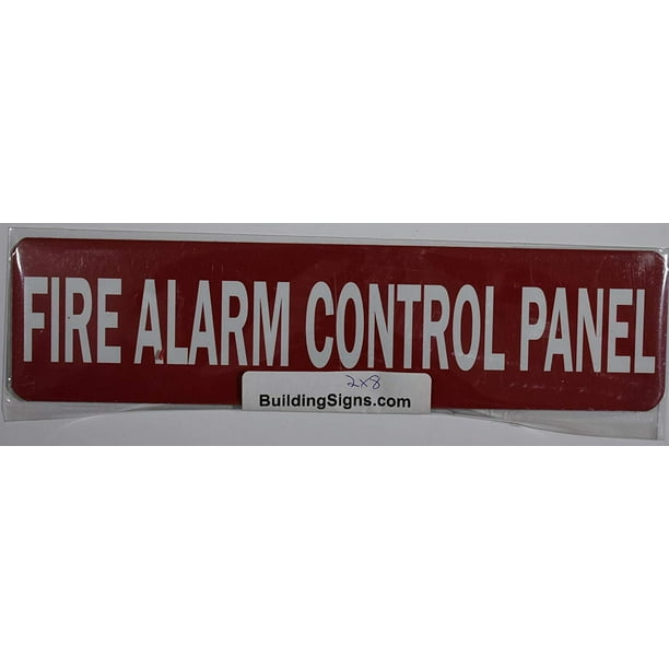 FIRE Alarm Control Panel Sign (RED,Double Sided Tape, Aluminium 2X8 ...