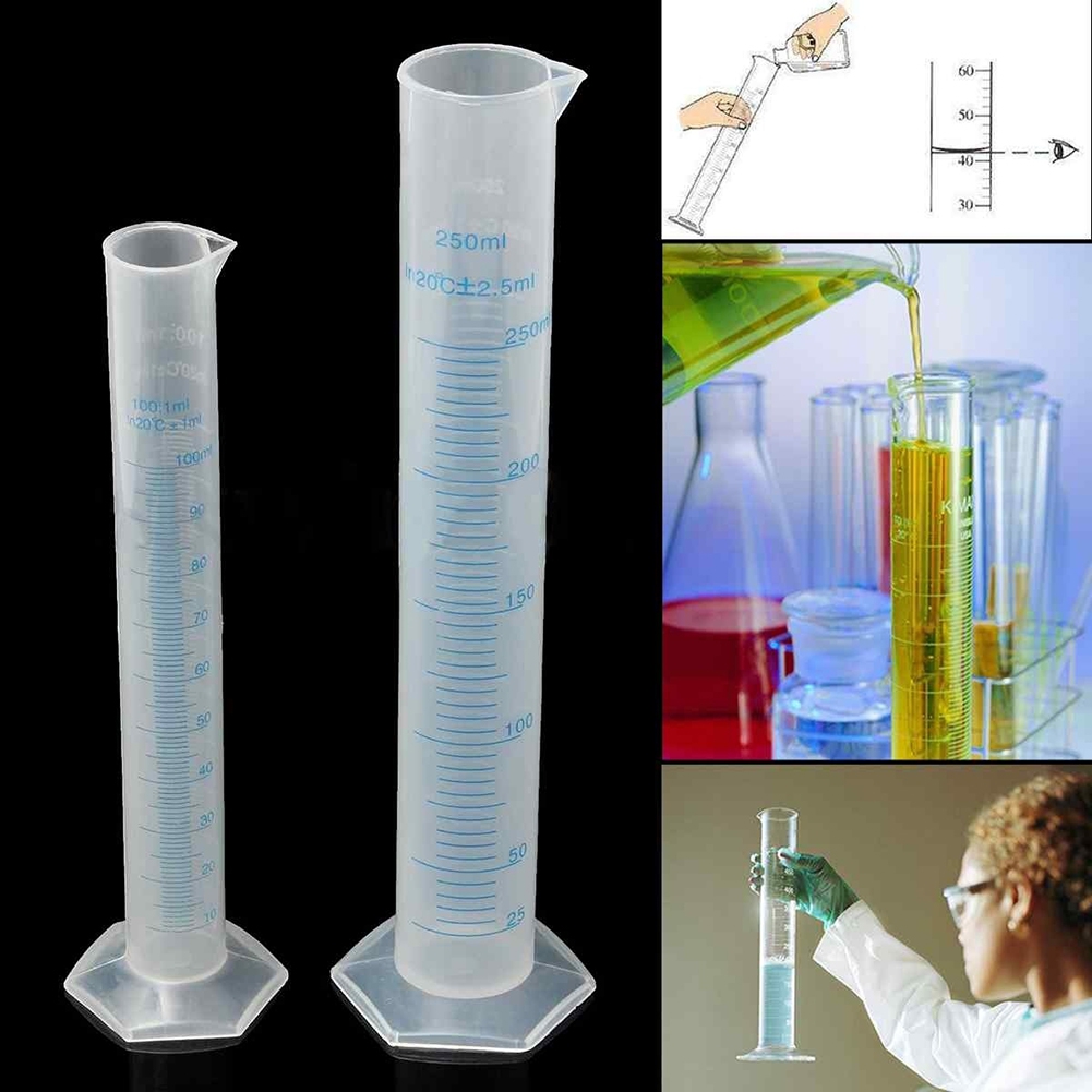 Conditiclusy 100/250ml Plastic Measuring Graduated Cylinder Liquid Lab ...