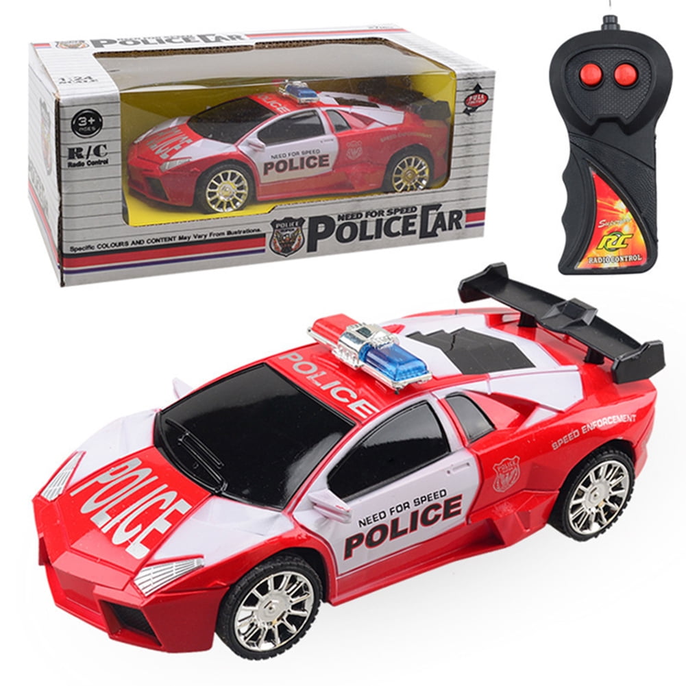 1:24 Model Electric Remote Control Electric Polices Car Simulation Mini ...