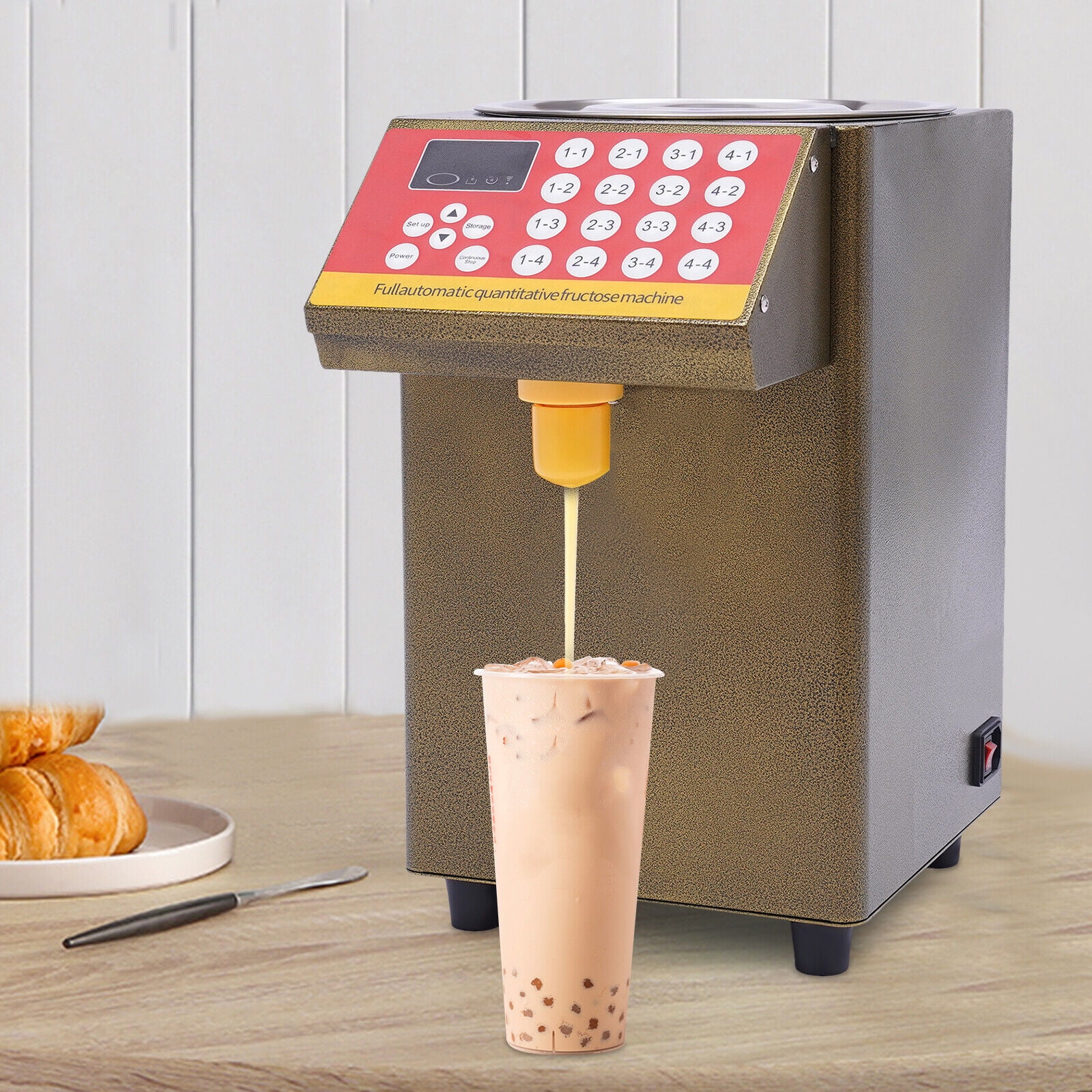 110V Bubble Tea Dispenser Equipment Fructose Quantitative Machine Sugar ...