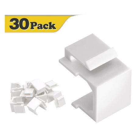 30-Pack Blank Jack Inserts for Wall Plate and Patch Panel - White ...