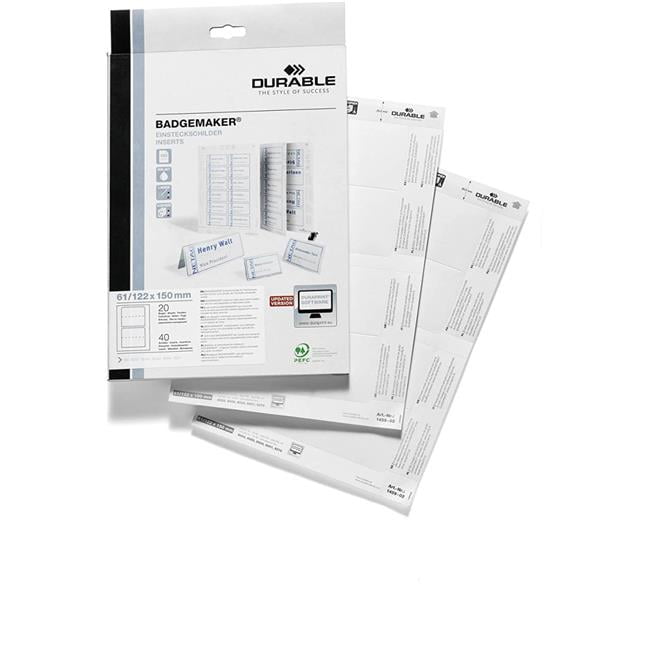 DURABLE® Print/Write Micro-Perforated Badge Inserts - Walmart.com
