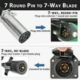 7-Pin Circular to 7-Pin Flat Adapter for Tractor Towing, 7-Pole ...