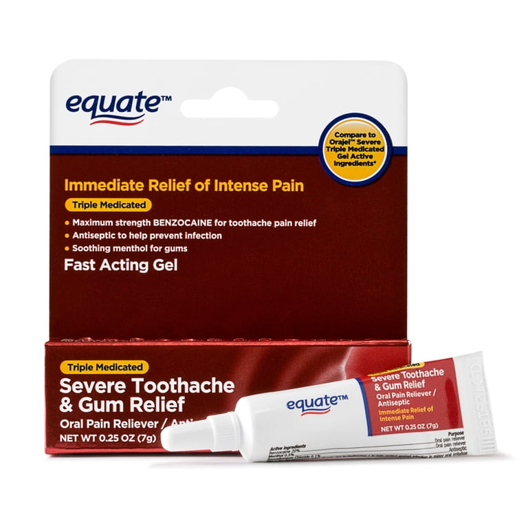 Equate Severe Toothache Gum Relief Antiseptic Gel CAJA USA, 46% OFF