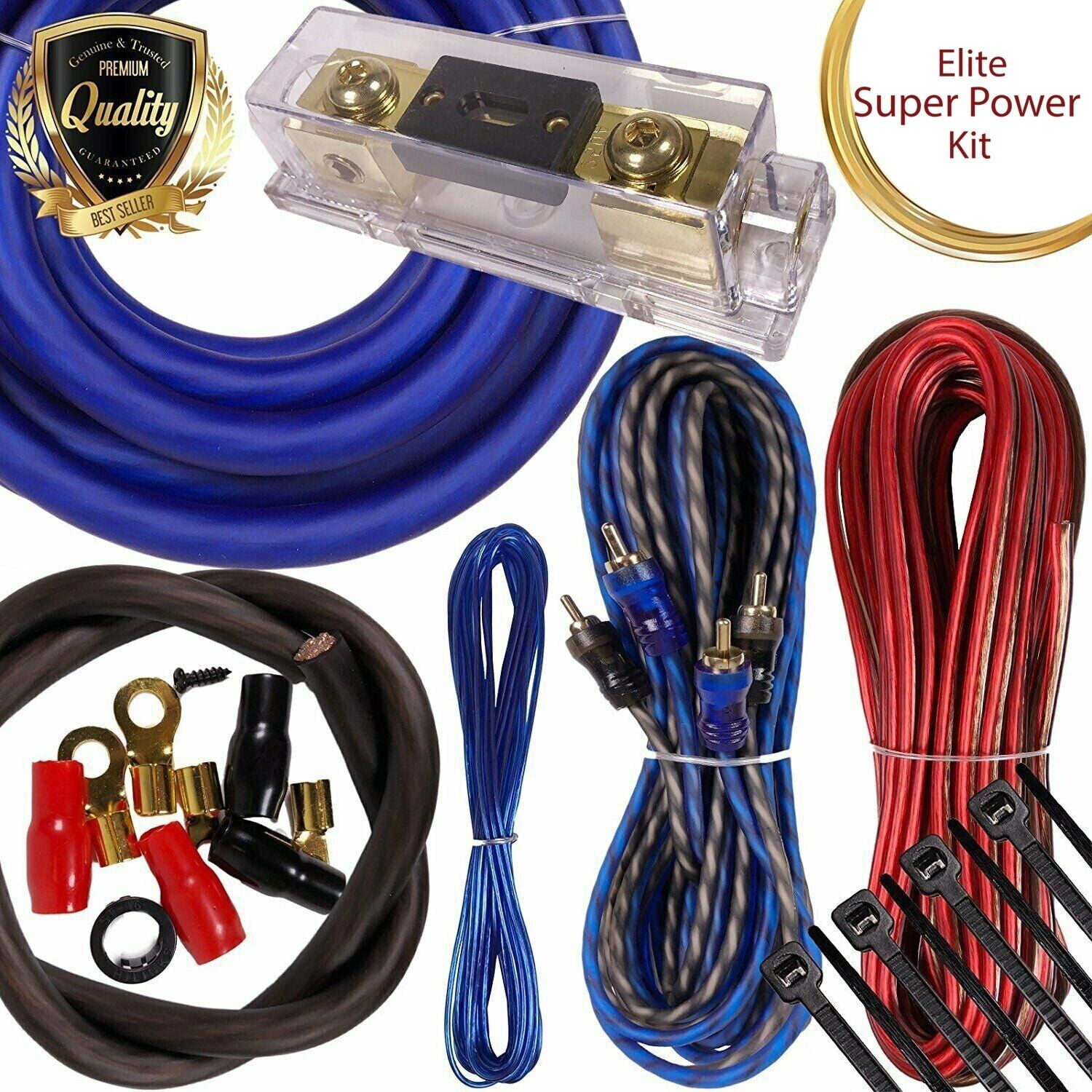 Complete 3000W 4 Gauge Car Amplifier Installation Wiring Kit Amp PK3 4 ...