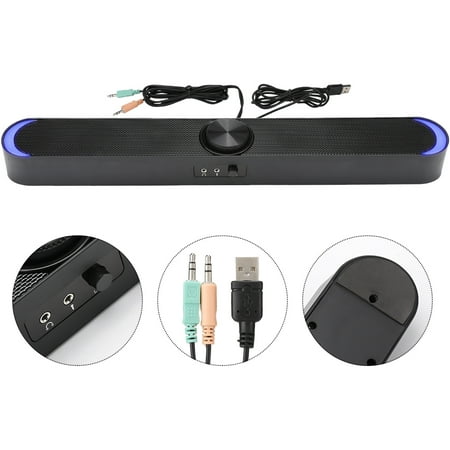 Double Bass Vents 3.5mm Universal Audio Jack Desktop Speaker, ABS Bass ...