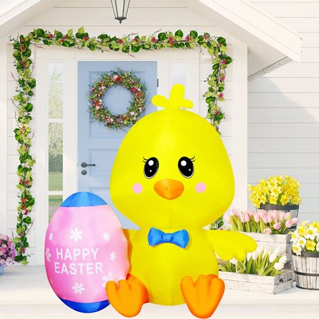 Easter Inflatables Chick Lighted Indoor & Outdoor Easter Blow Up Yard ...