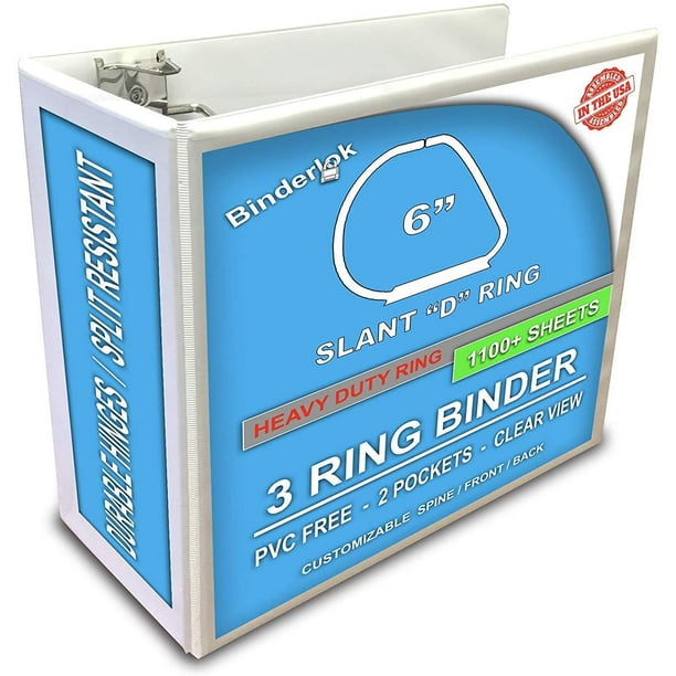 6-in White, 4-Pack, Heavy Duty Slant D-Rings,1100+ Sheet Capacity ...