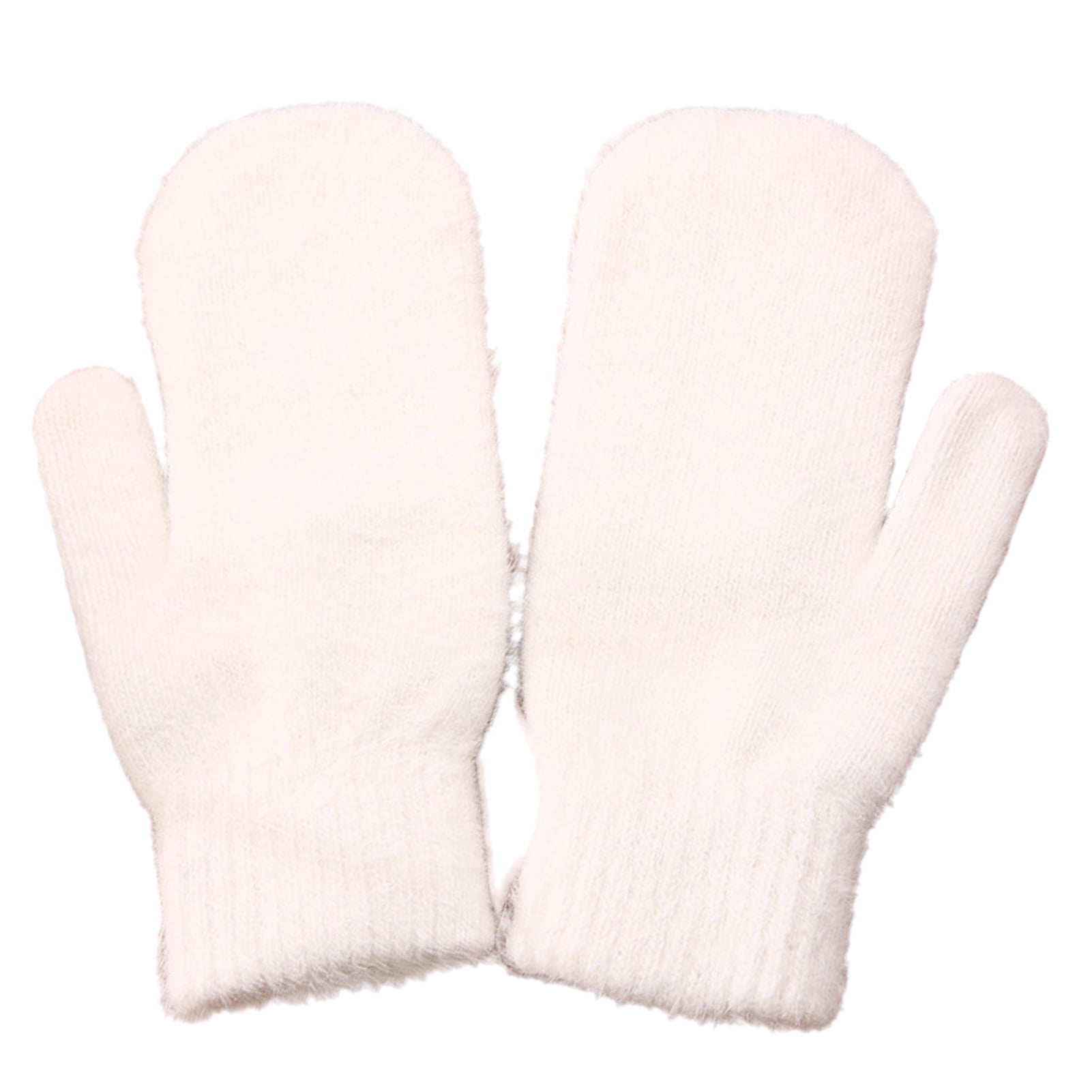 1 Pair Adults Mittens Thickened Stretchy Soft Fuzzy Cozy Cold Resistant ...