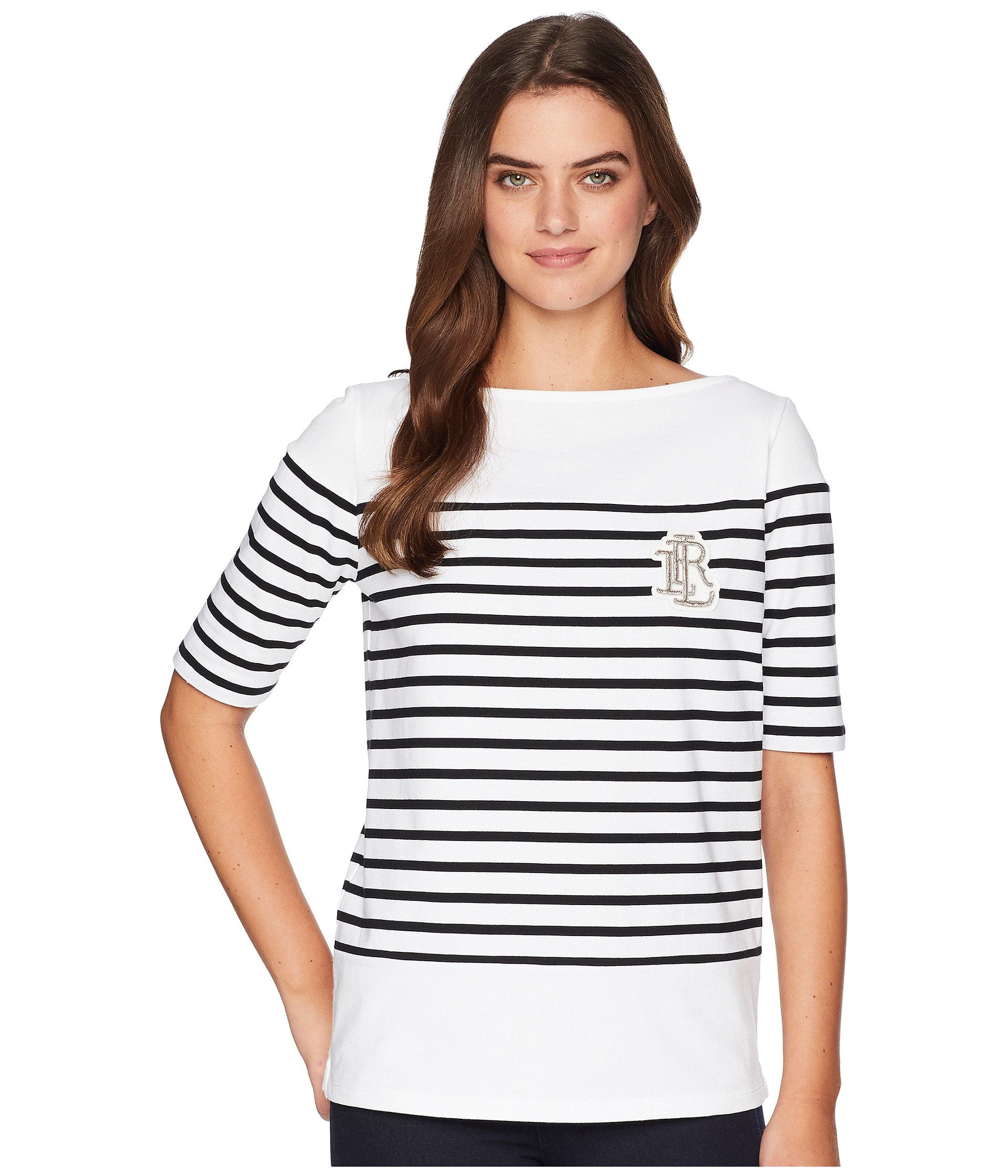 Lauren Ralph Lauren Lauren Ralph Lauren Striped Boat Neck Top