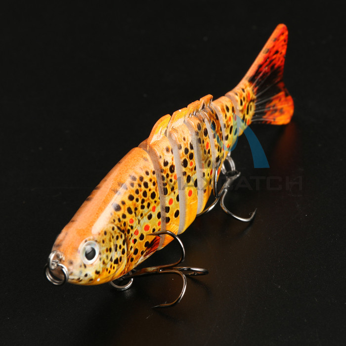 Carp Fishing Lures 10cm 13g 7 Segments Crankbait Hard Lure Tackle Hooks ...
