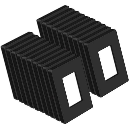 [20 Pack] 1-Gang Black Screwless Wall Plate, Gloss Black Unbreakable ...