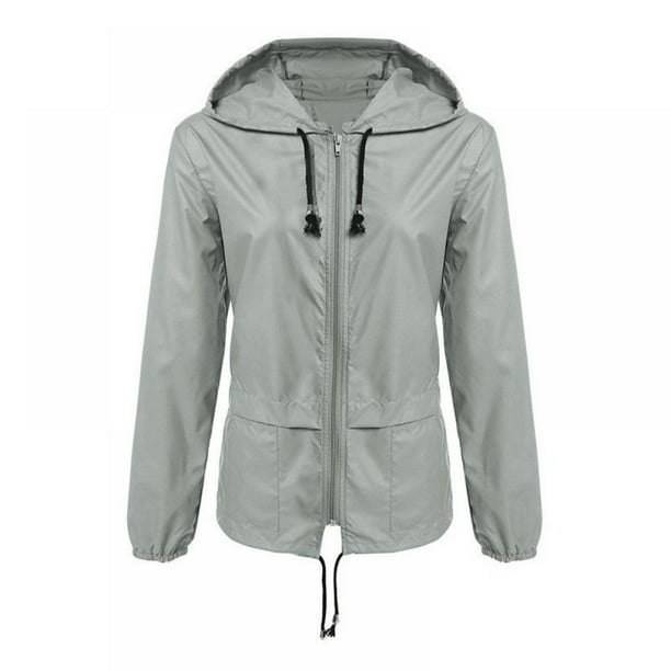Women's Waterproof Spring Jacket Zipper Fully Taped Seams Rain Coat ...