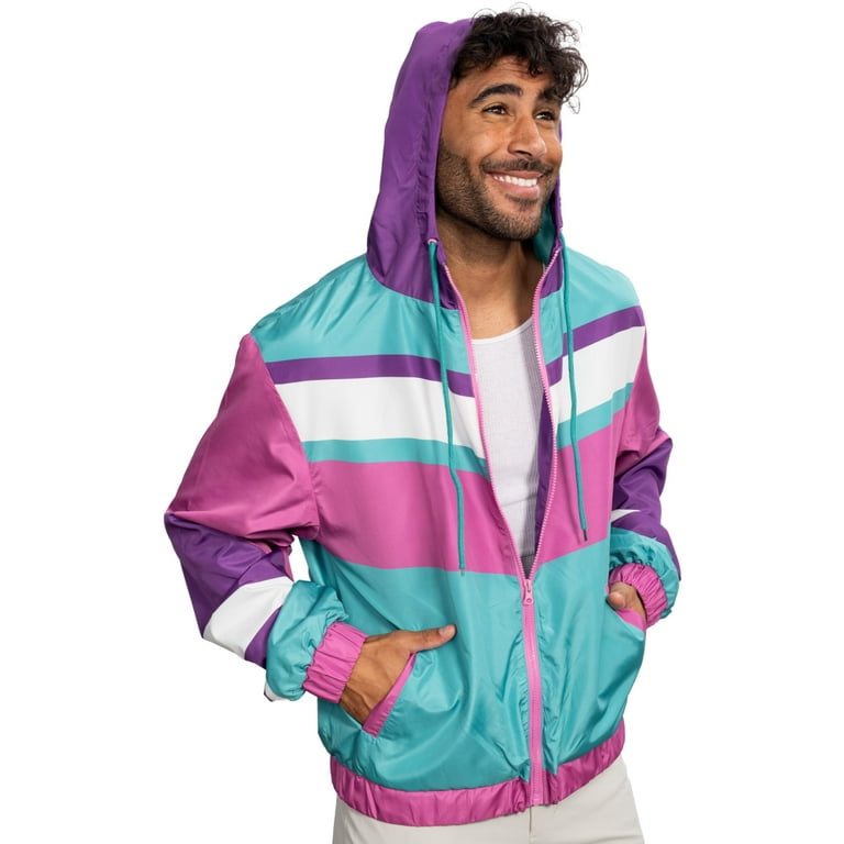 Retro Windbreaker Jacket Lightweight 80s & 90s Colorful Retro Windbreaker Jacket Lightweight 80s & 90s Colorful