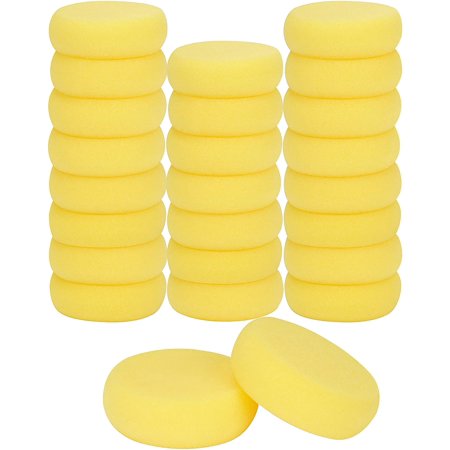 Round Synthetic Painting Sponge (Pack of 12) - Small 7.3cm Yellow ...