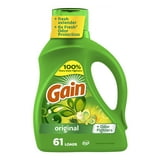 Gain Liquid Laundry Detergent, Original Scent, 88 fl oz, 61 Loads, Odor ...