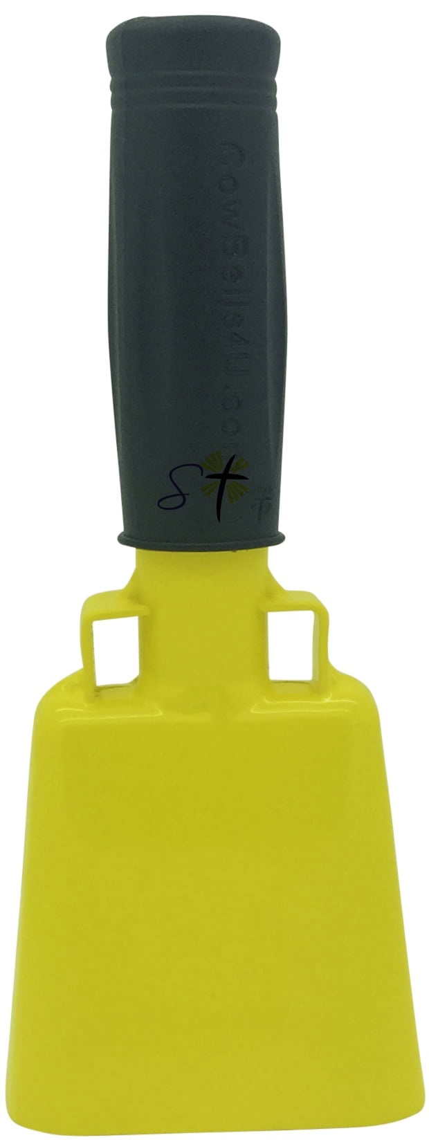 6.1 inch yellow bell black handle cowbell with stick grip handle used ...