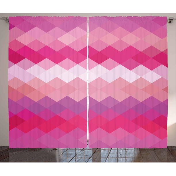 Hot Pink Curtains 2 Panels Set, Classical Simple Modern Design with ...