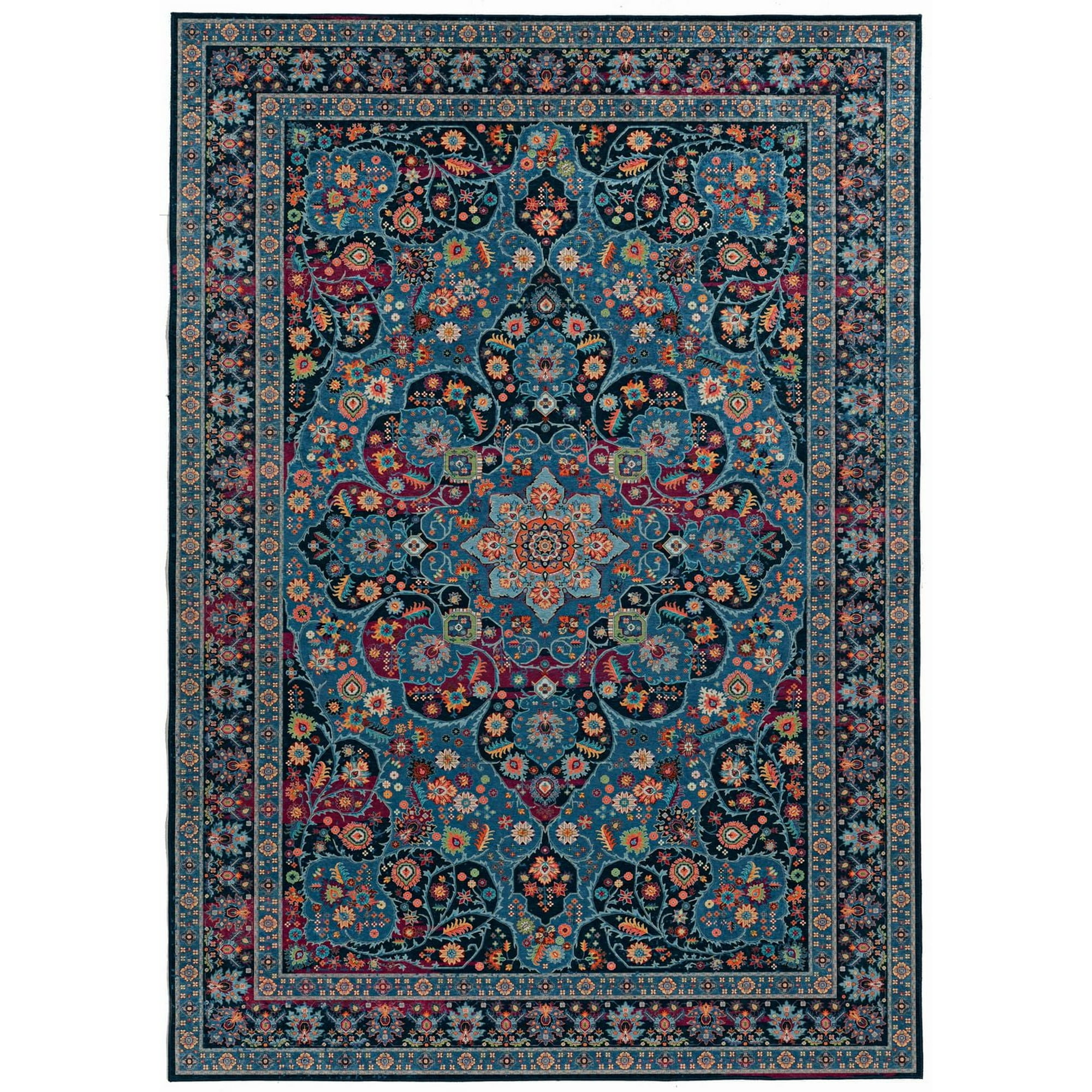 Click here for Linon Emerald Barton Blue & Ivory 67 X 97 Area Rug... prices