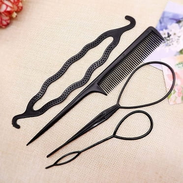 19 Pcs Hair Braiding Tool, DIY Hair Styling Tool Kit Updo Ponytail ...