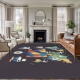 Abstract Aircraft 6x9 Rug for Dining Room Table and Chair Setup, Map ...