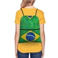 Brazil Flag Drawstring Backpack Water Resistant String Bag Sports ...
