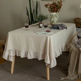 GLORY SEASON Retro Farmhouse Ruffle Tablecloth Cotton Flounces Trim ...