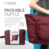 FITKICKS Hideaway Packable Duffle Travel Tote Bag Shoulder Purse, Burgundy (Unisex) - Walmart.com