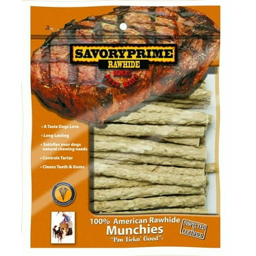 Savory Prime Munchy Dog Stix Medium Adult Rawhide Twists Natural 5 in ...