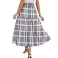 Cozyvia Women's Plaid Skirt Full Length Checkered Boho Maxi Skirts ...