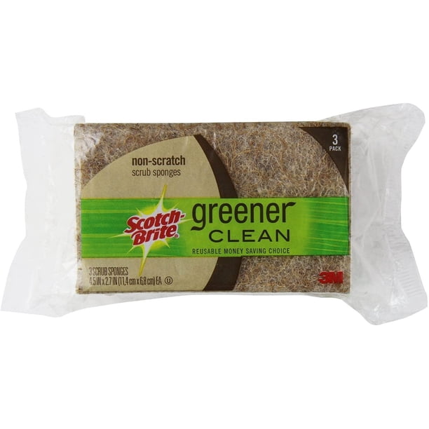 Scotch Brite 97033 Scotch-Brite Natural Fiber Scrubbing Sponge 3 Count ...