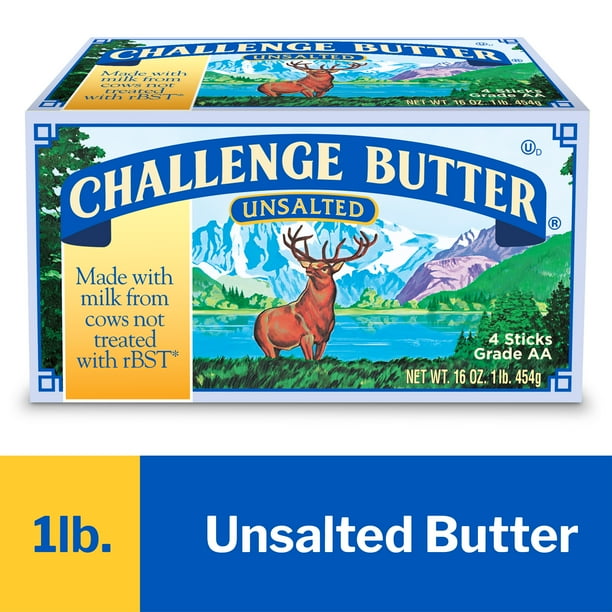 Challenge Butter, Unsalted Butter, 16 oz, 4 sticks - Walmart.com