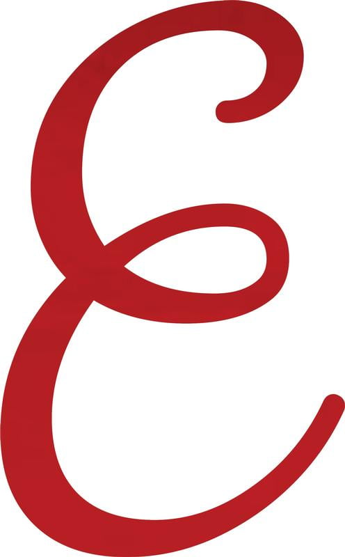 Acrylic Letter E Script, 3'' Tall Transparent Red Alphabet Craft, Color ...