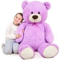 MorisMos 51.2" Purple Teddy Bear, Gaint Bear Stuffed Animal Plush Toy ...
