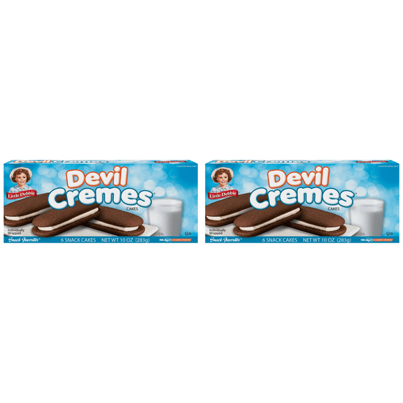Little Debbie Devil Cremes Cakes, 6 ct, 10.0 oz, Chocolatey, Melt-in ...
