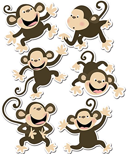 CTP Monkeys 6" Designer Cut-Outs, Monkey Labels, Set of 36, 6â€ x 6â ...
