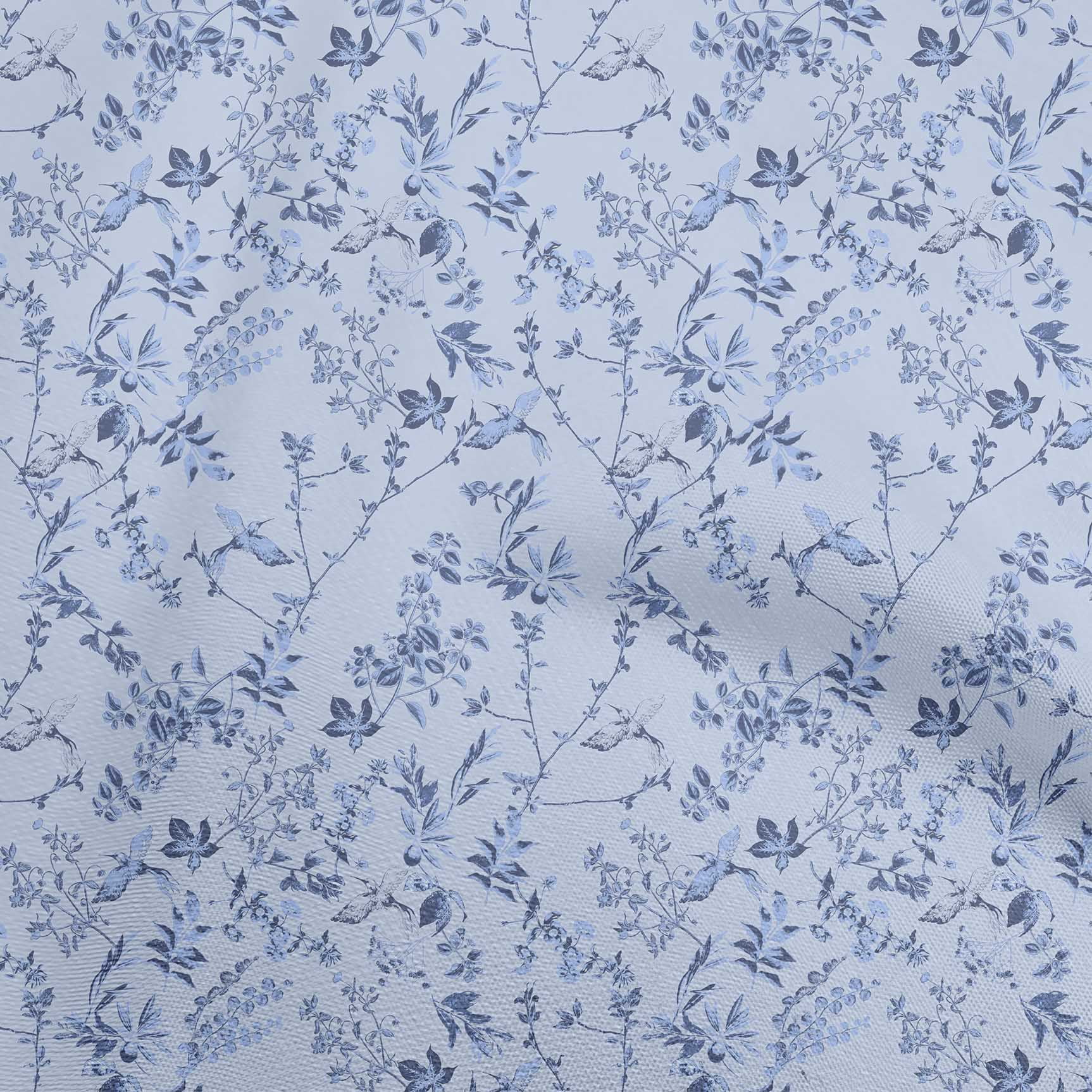 oneOone Viscose Chiffon Dusty Blue Fabric Tropical Dress Material ...