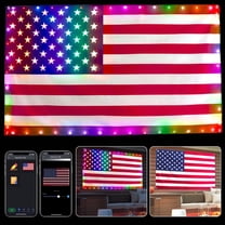 Smart RGB American Flag Lights 3x5FT 98LEDs Light up American Flag for ...