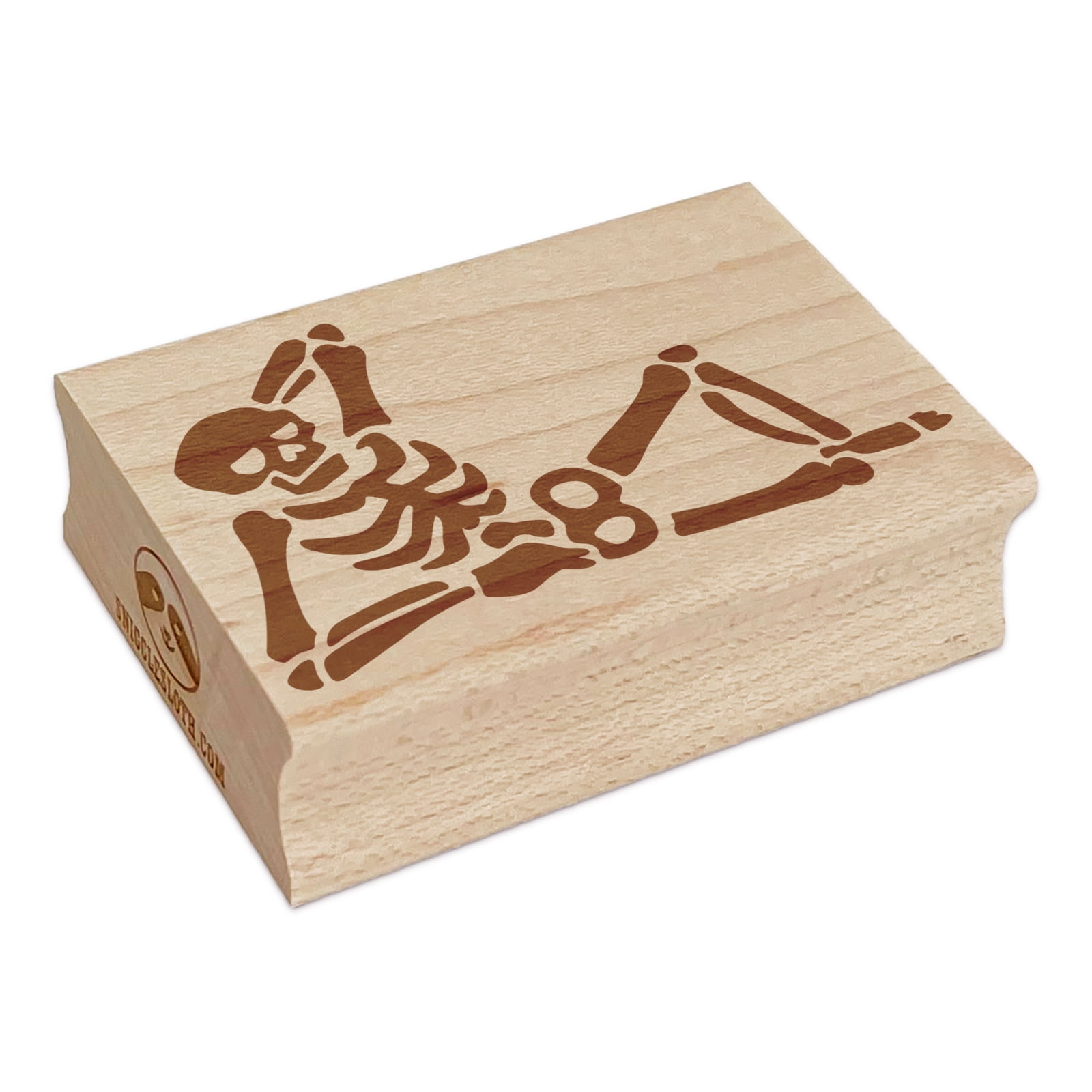 Funny Skeleton in Seductive Recline Pose Rectangle Rubber Stamp ...
