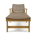 Kyle Outdoor Rustic Acacia Wood Chaise Lounge with Wicker Seating ...