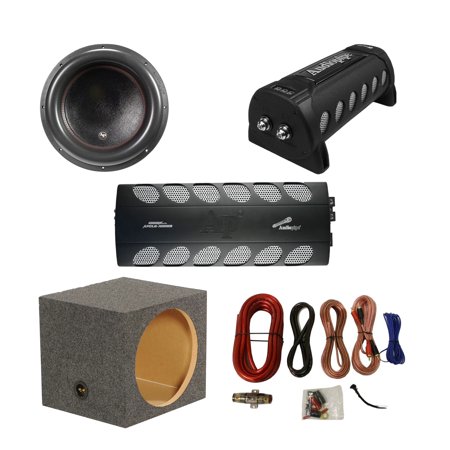 AudioPipe Amp w/Power Display, Subwoofer, QPower Woofer Box, & Wiring ...