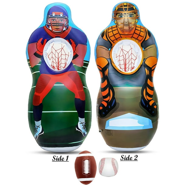 GigaPlay Inflatable 5 ft Tall Two Sided Toss Game | Football & Baseball ...