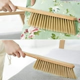 VONTER Hand Broom Soft Bristles Natural Small Dusting Brush Wooden ...