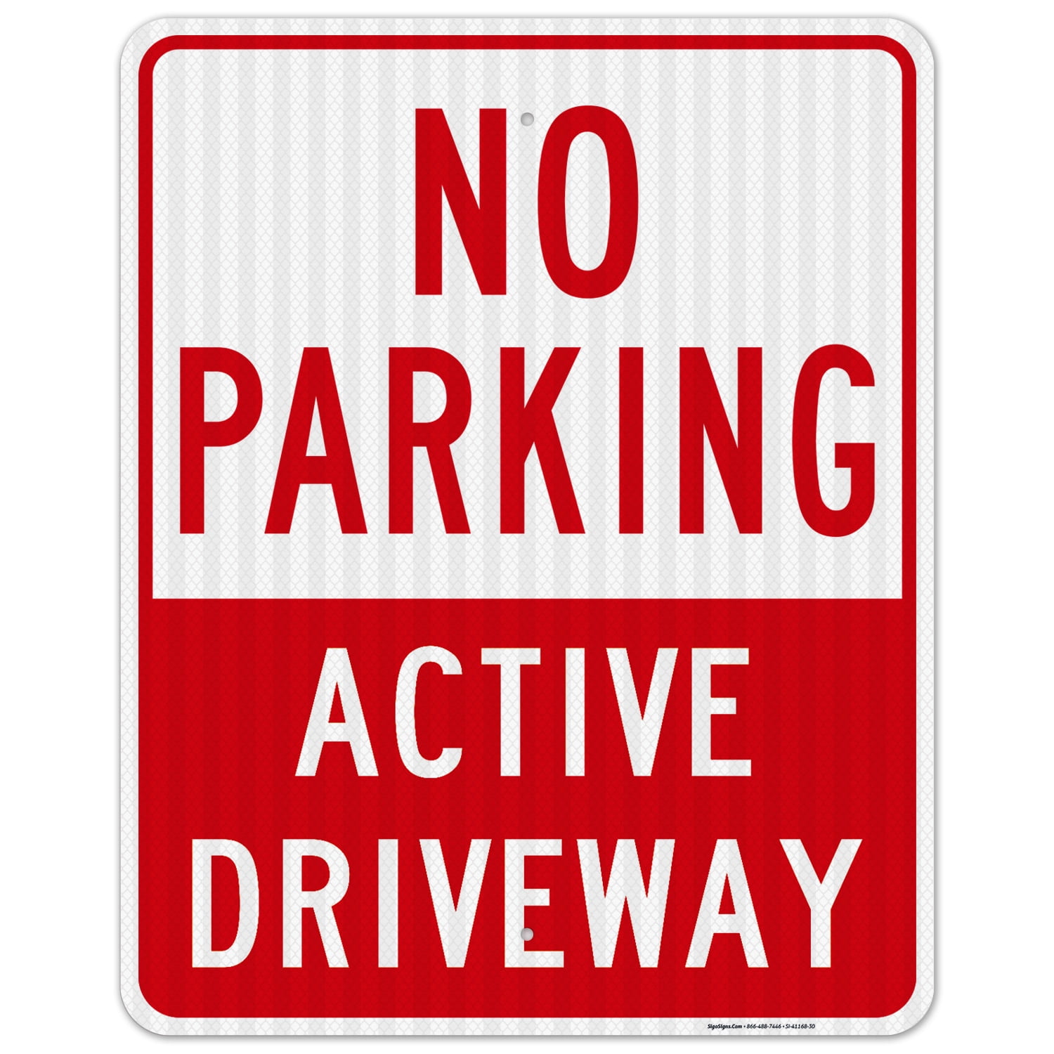 No Parking Active Driveway Sign, 24x30 Reflective Aluminum EGP ...