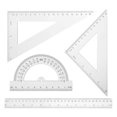 Plastic Math Set – 12" / 30 cm Ruler, Protractor, and Triangles: 4 Pack ...