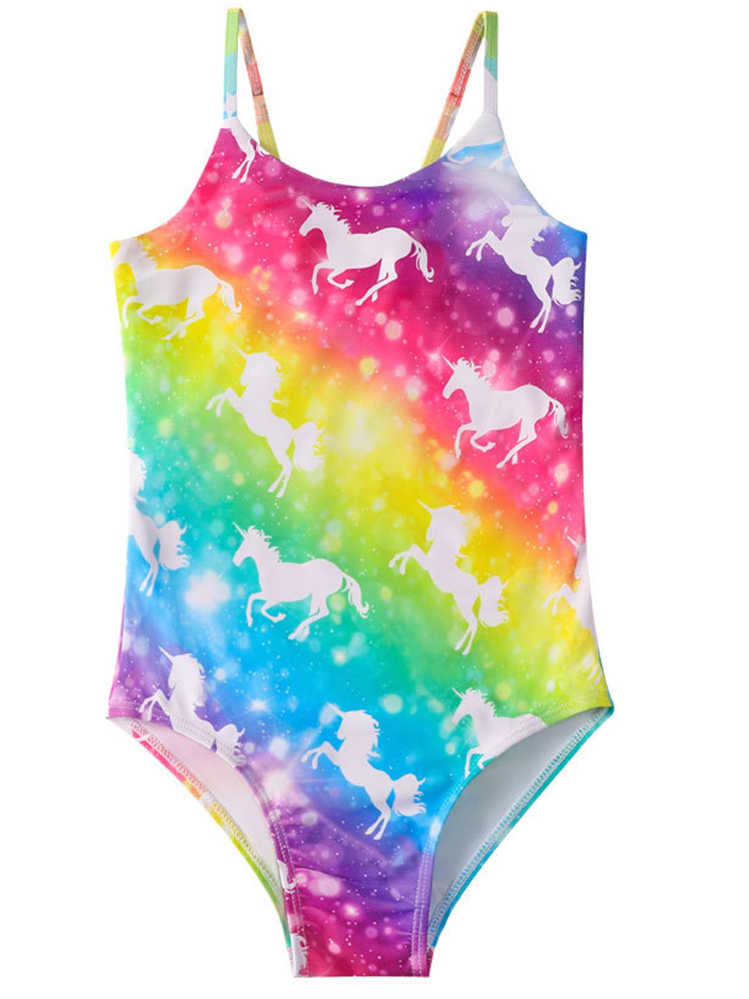 Haite Kid Girl Swimwear Crew Neck One Piece Swimsuit Sleeveless ...