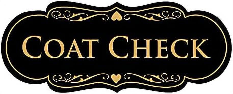designer coat check sign (black gold) - large - Walmart.com