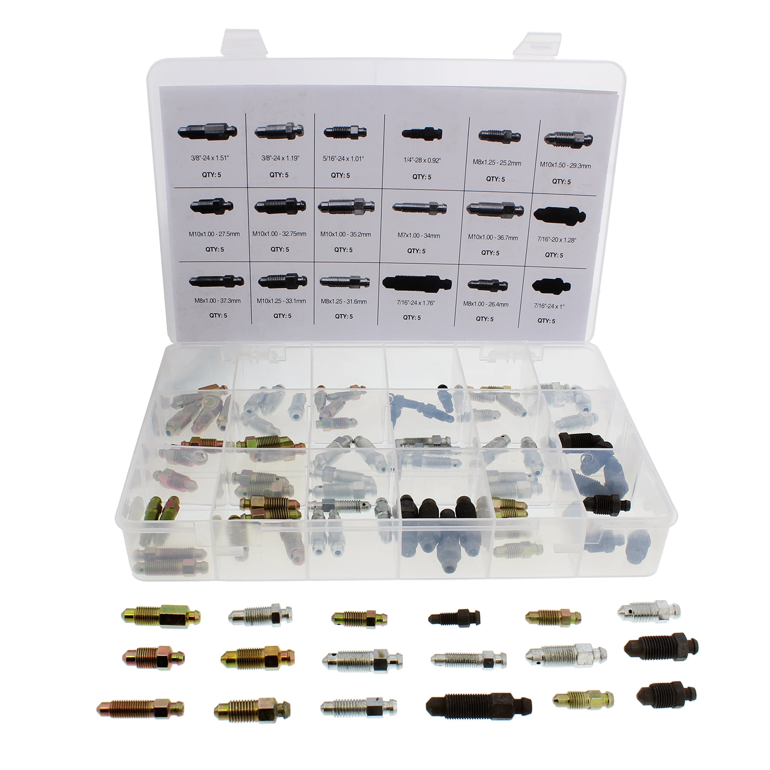 ABN Brake Bleeder Screw 90-Piece Assortment – SAE & Metric Bleeding ...