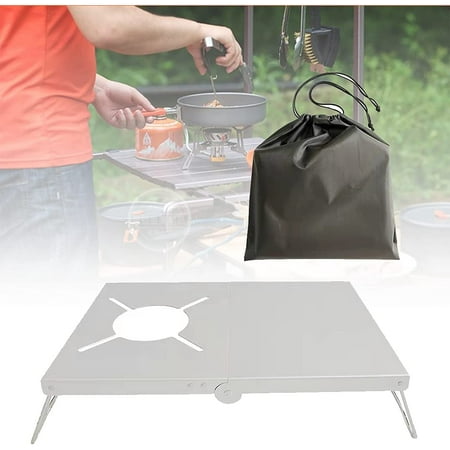 LZMY Mini Camping Table, Heat Shield Gas Stove Stand Camping Stove ...