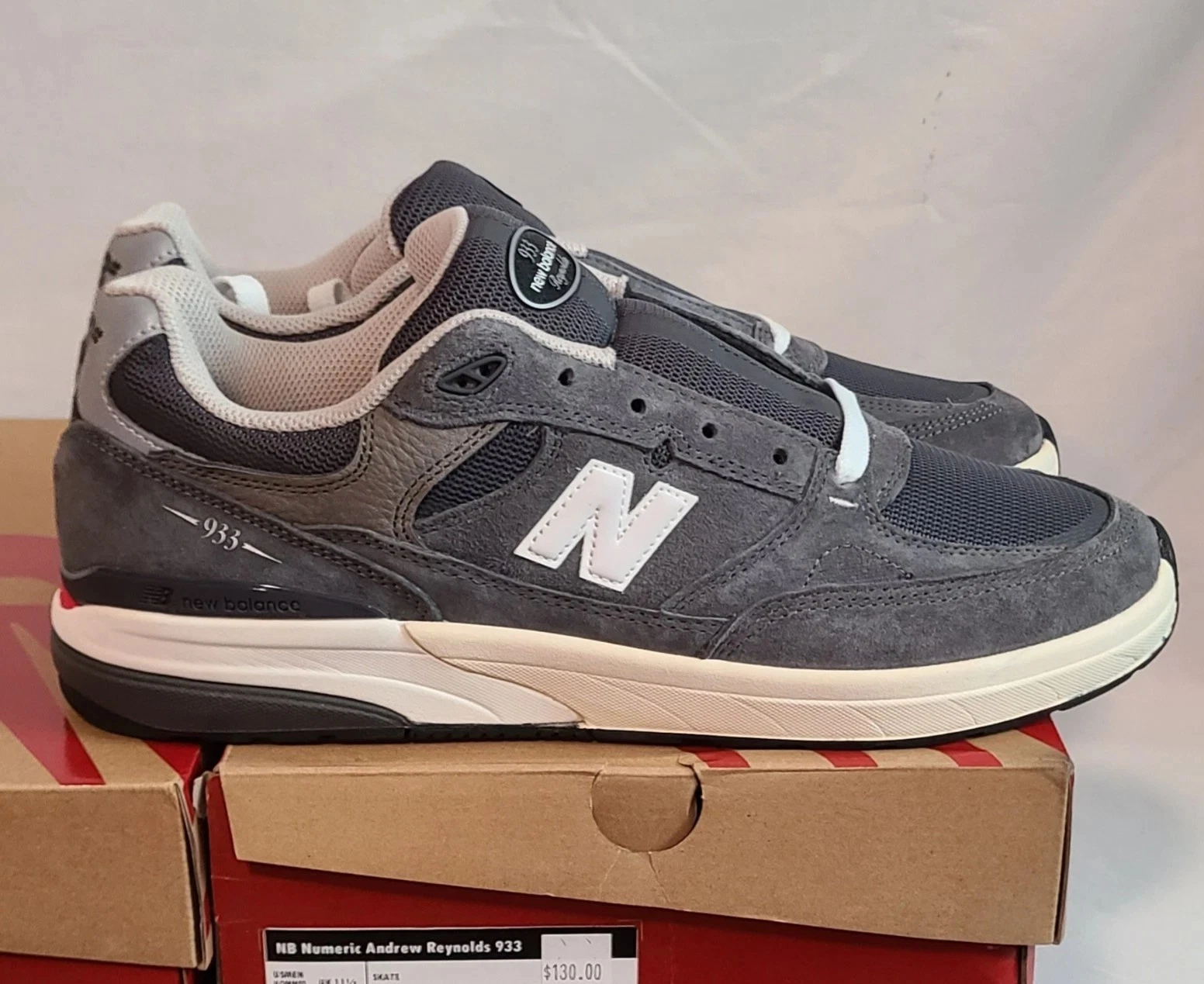 New Balance Numeric 933 Andrew Reynolds | Mens Sz 11.5 | Grey White ...